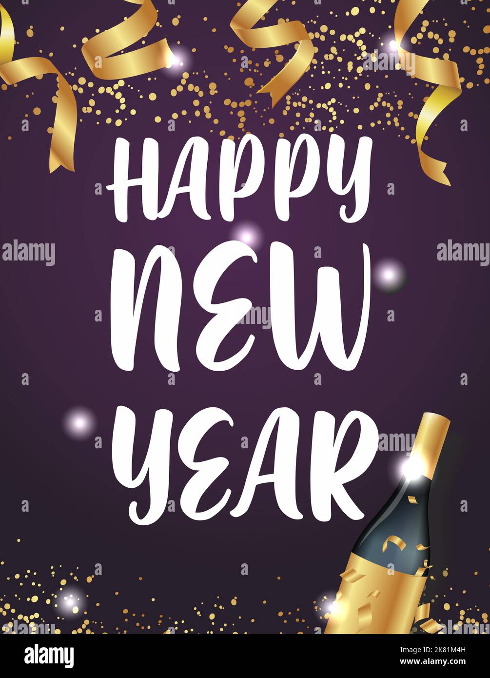 Creative New Year. template or flyer design with time and venue details ...