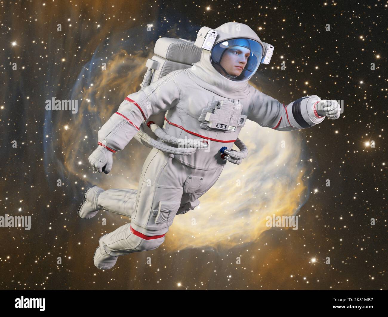 Astronaut floats in space Stock Photo - Alamy