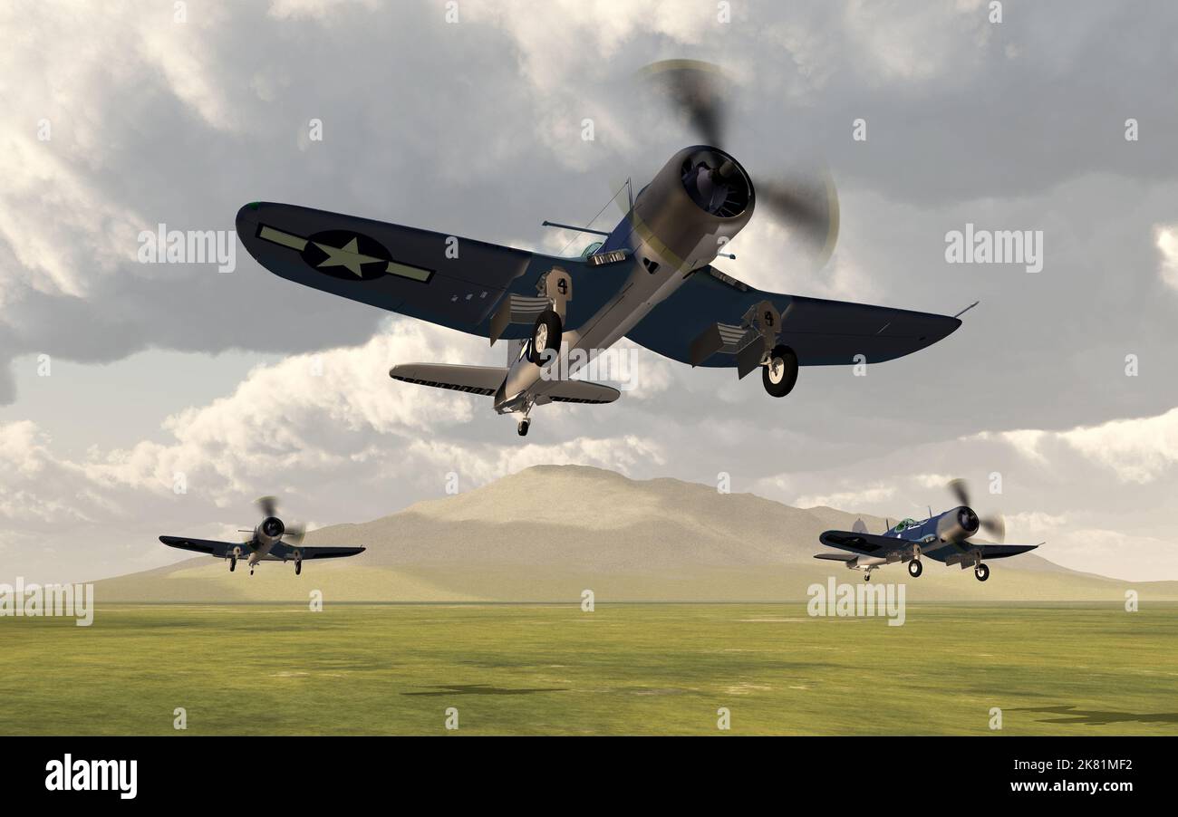 American fighter planes of World War II Stock Photo - Alamy