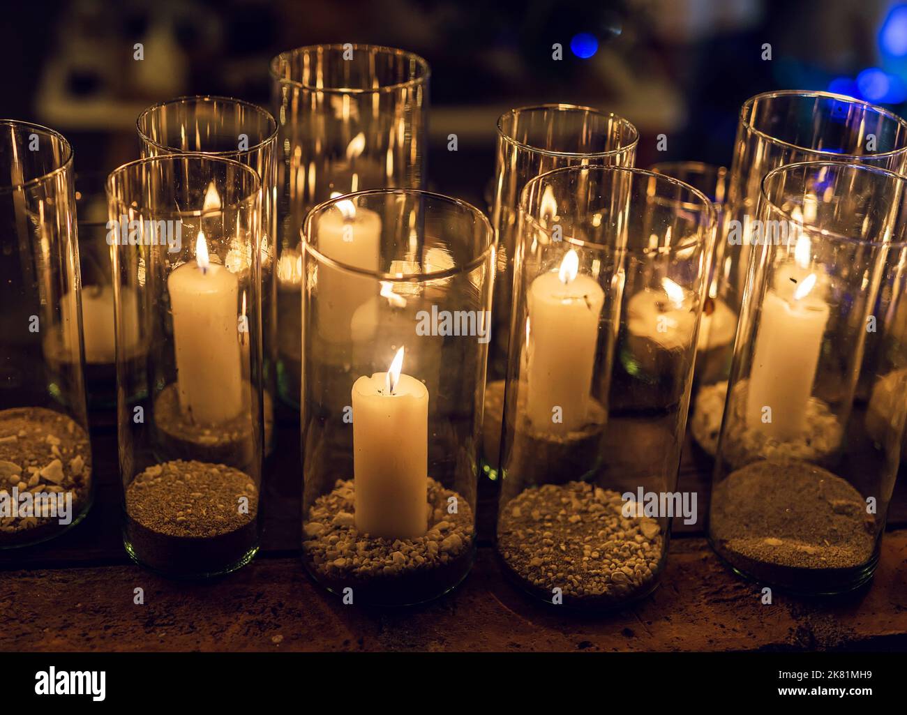 Many glass candles hi-res stock photography and images - Alamy
