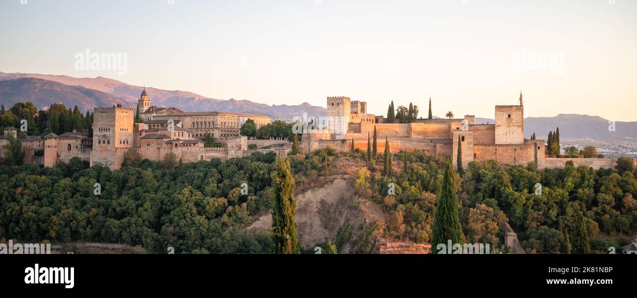 "Grenade. Spain"; October 4, 2022: Exterior view of the Alhambra in ...