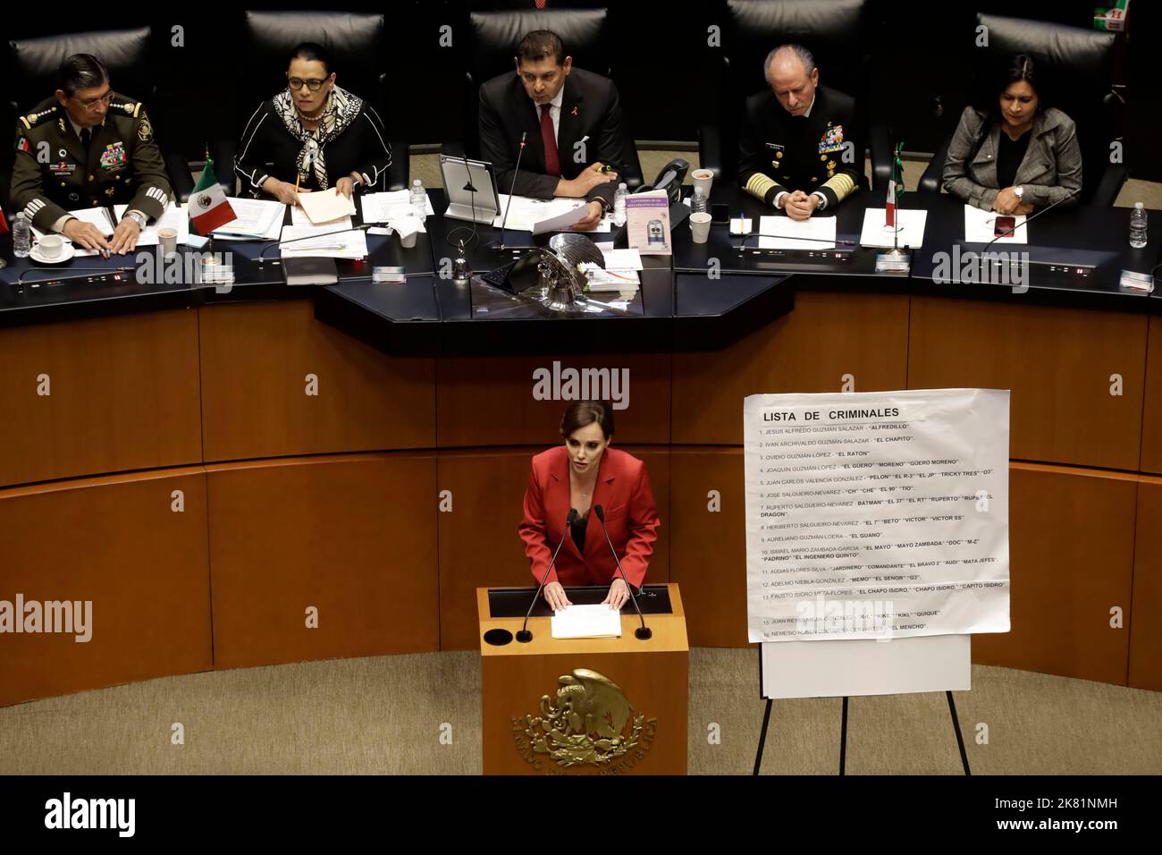 Mexico City, Mexico. 19th Oct, 2022. Senator Lilly Tellez in her speech ...