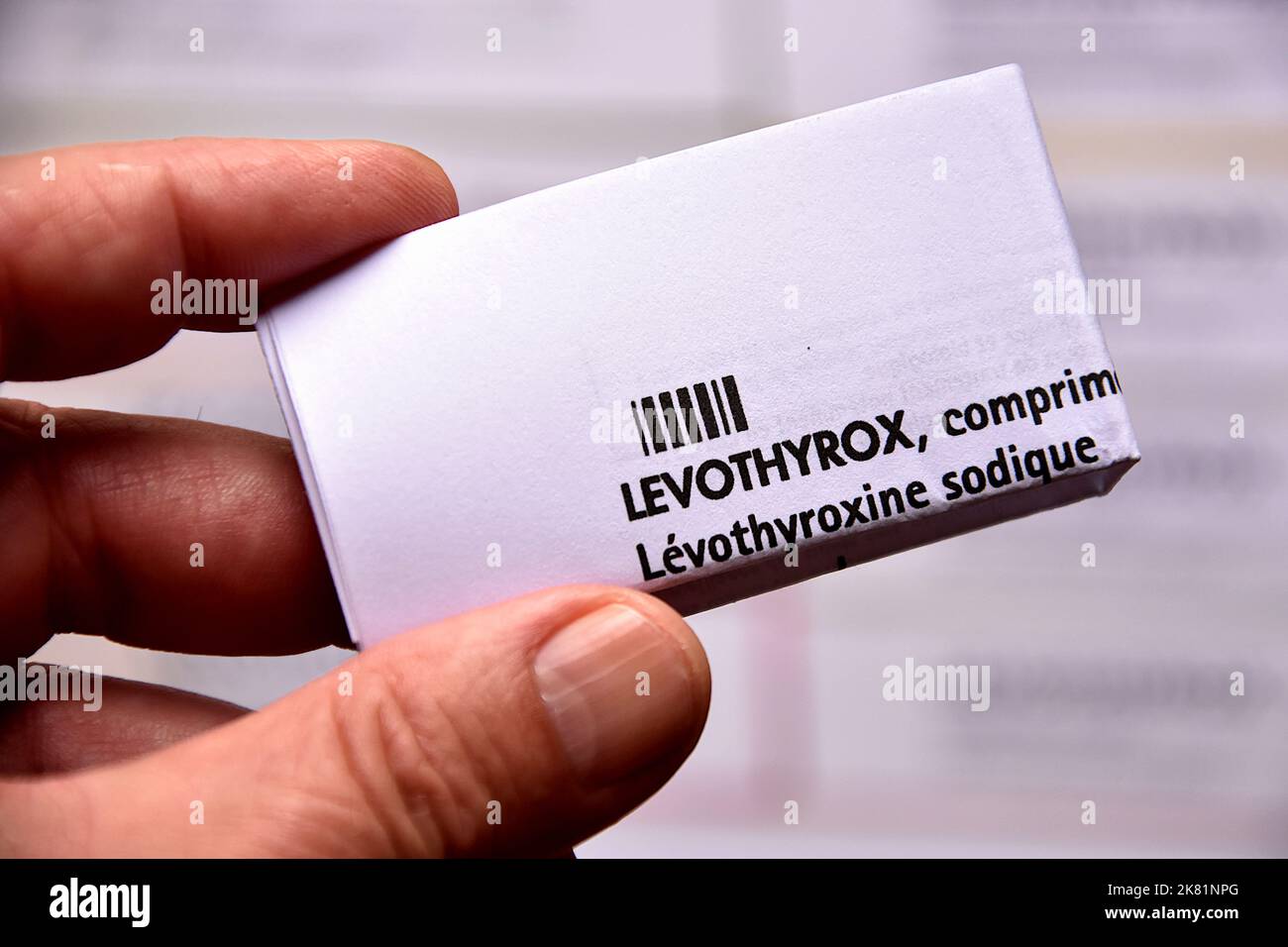 Marseille, France. 19th Oct, 2022. The folded leaflet of the Levothyrox ...