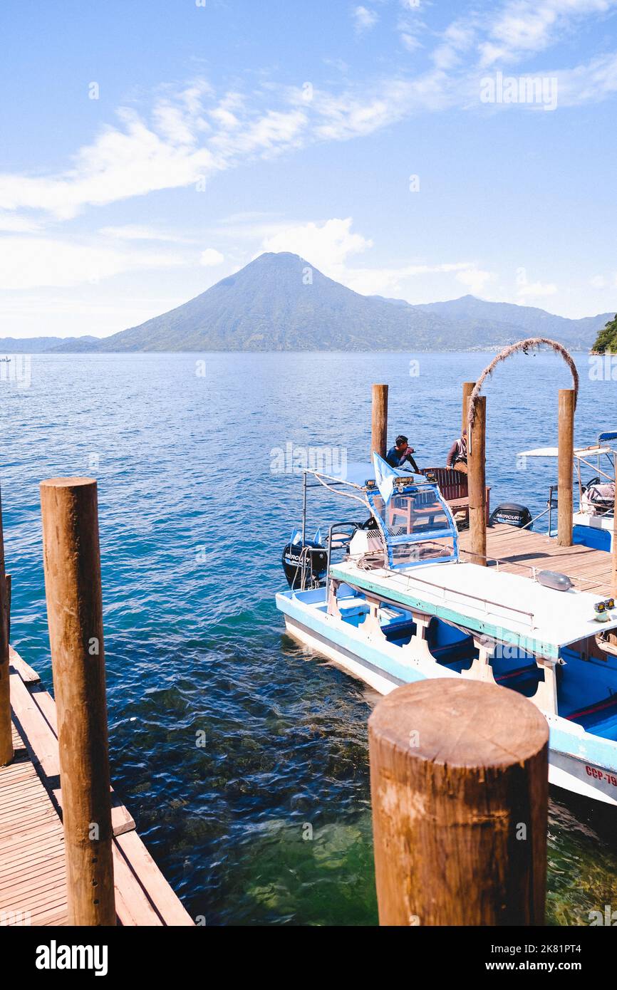Volcan Pedro at Lake Atitlan Stock Photo - Alamy