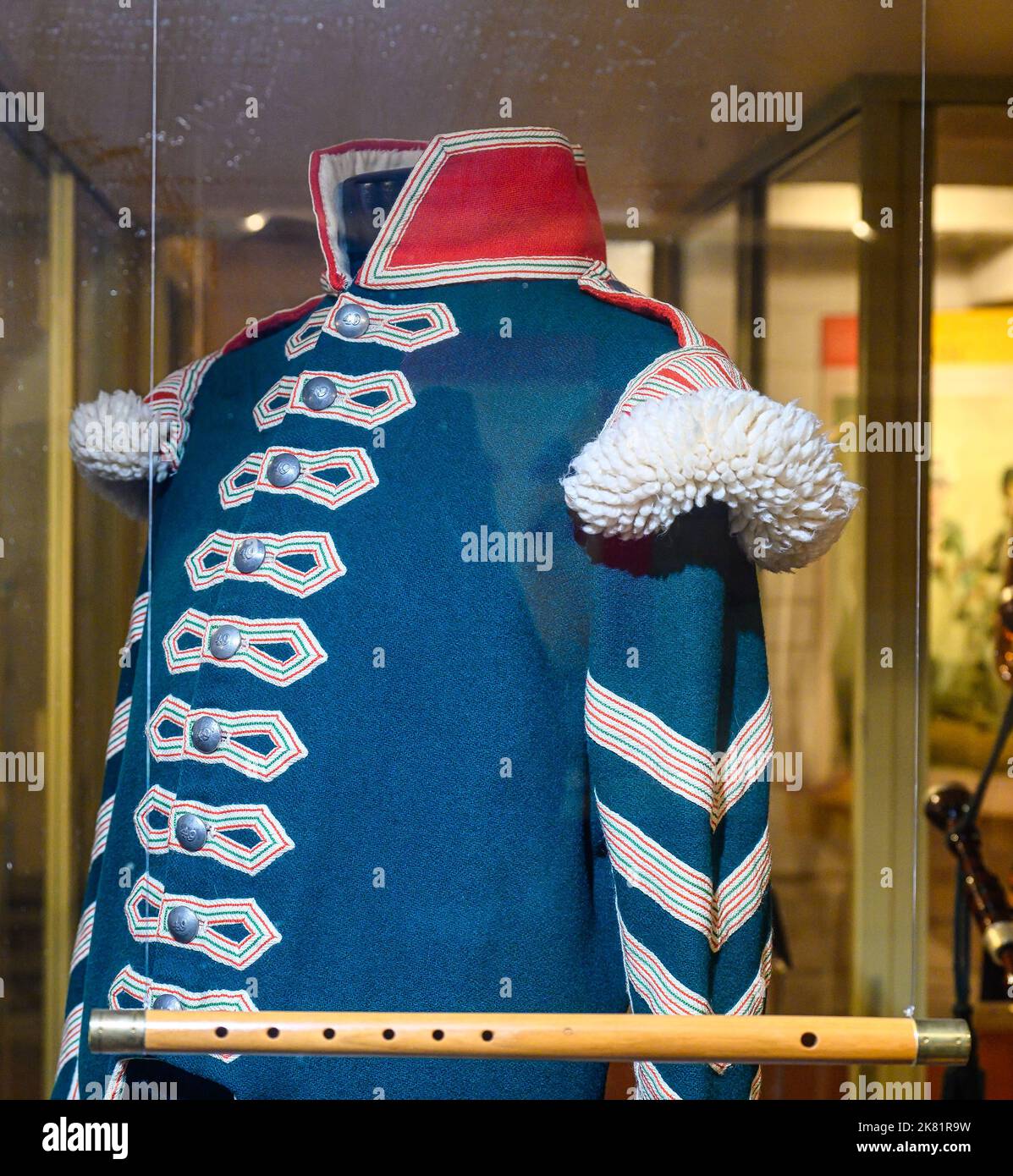 Military uniform of soldiers and officers in the garrison. Fort York is ...