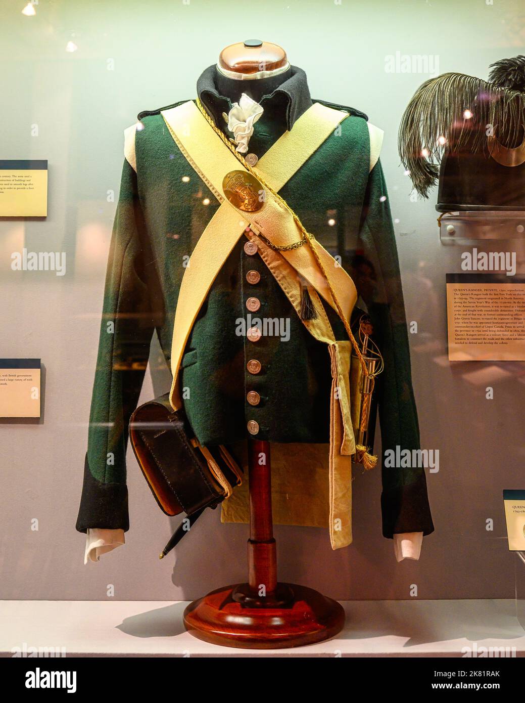 Military uniform of soldiers and officers in the garrison. Fort York is ...