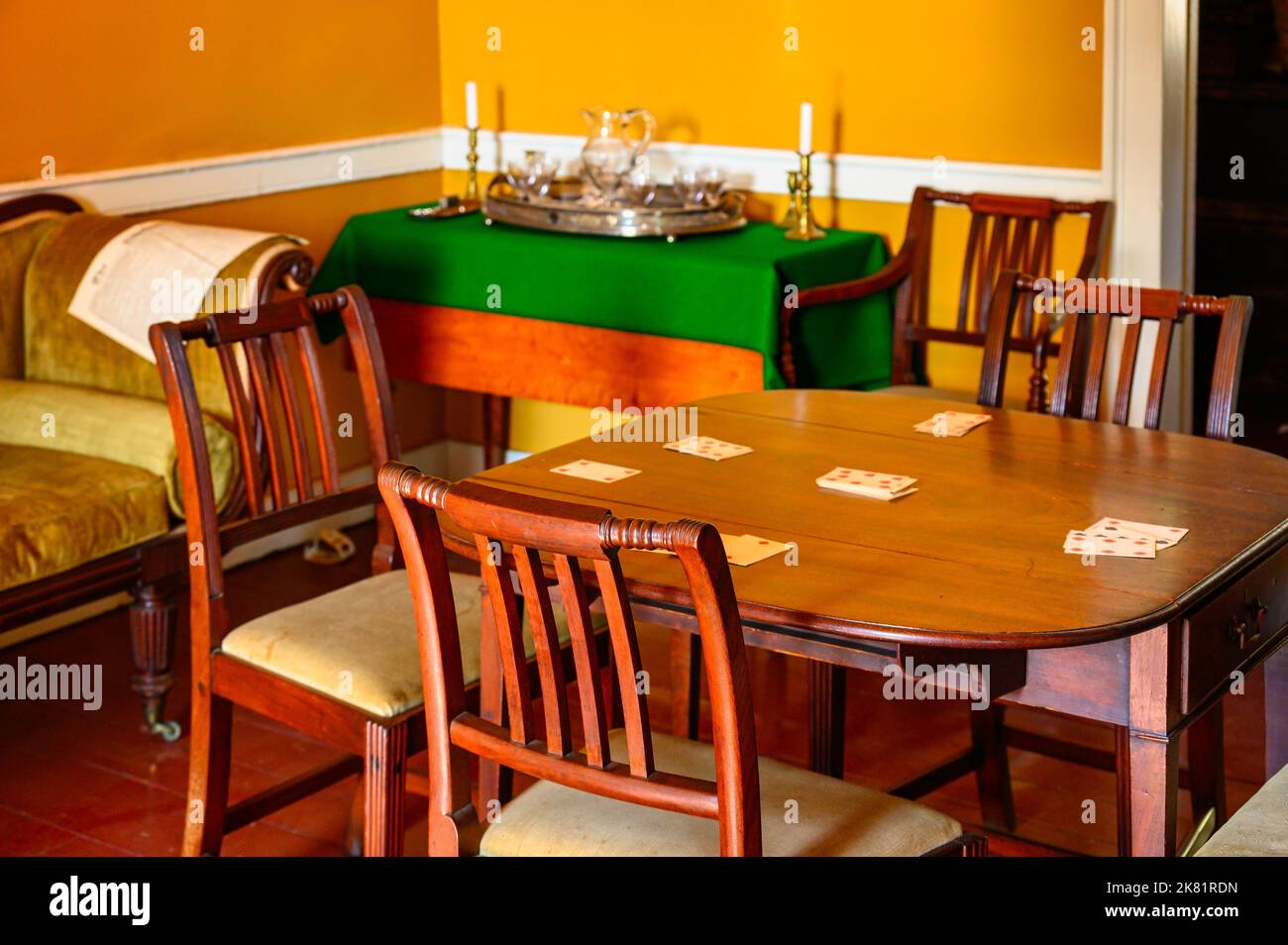 A table for playing cards in an indoors room. Fort York is a National ...