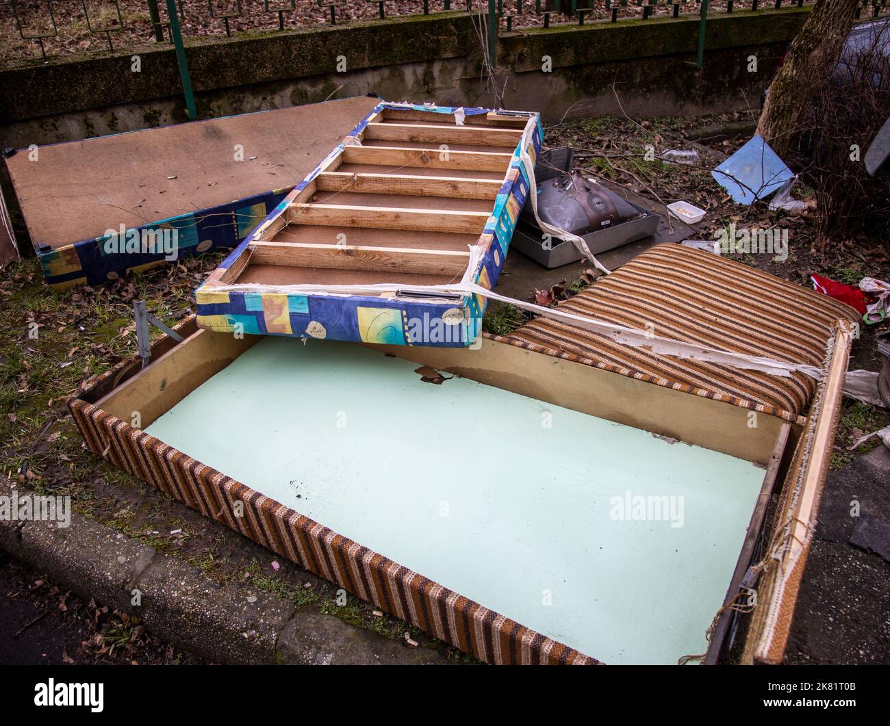 Heap of furniture waste outdoor Stock Photo - Alamy