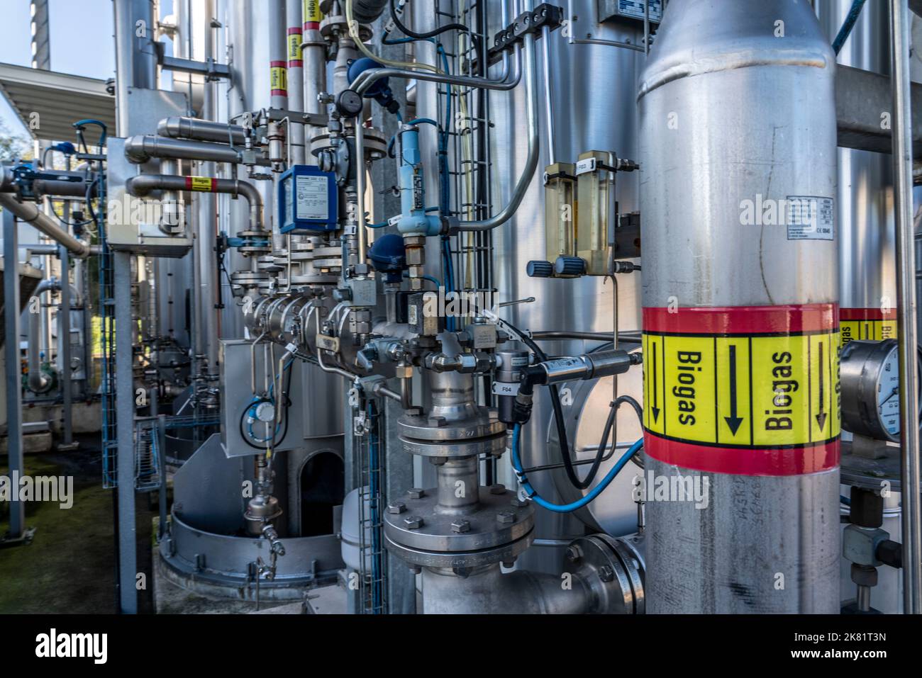 Biogas upgrading plant, purification of biogas from biowaste, green ...