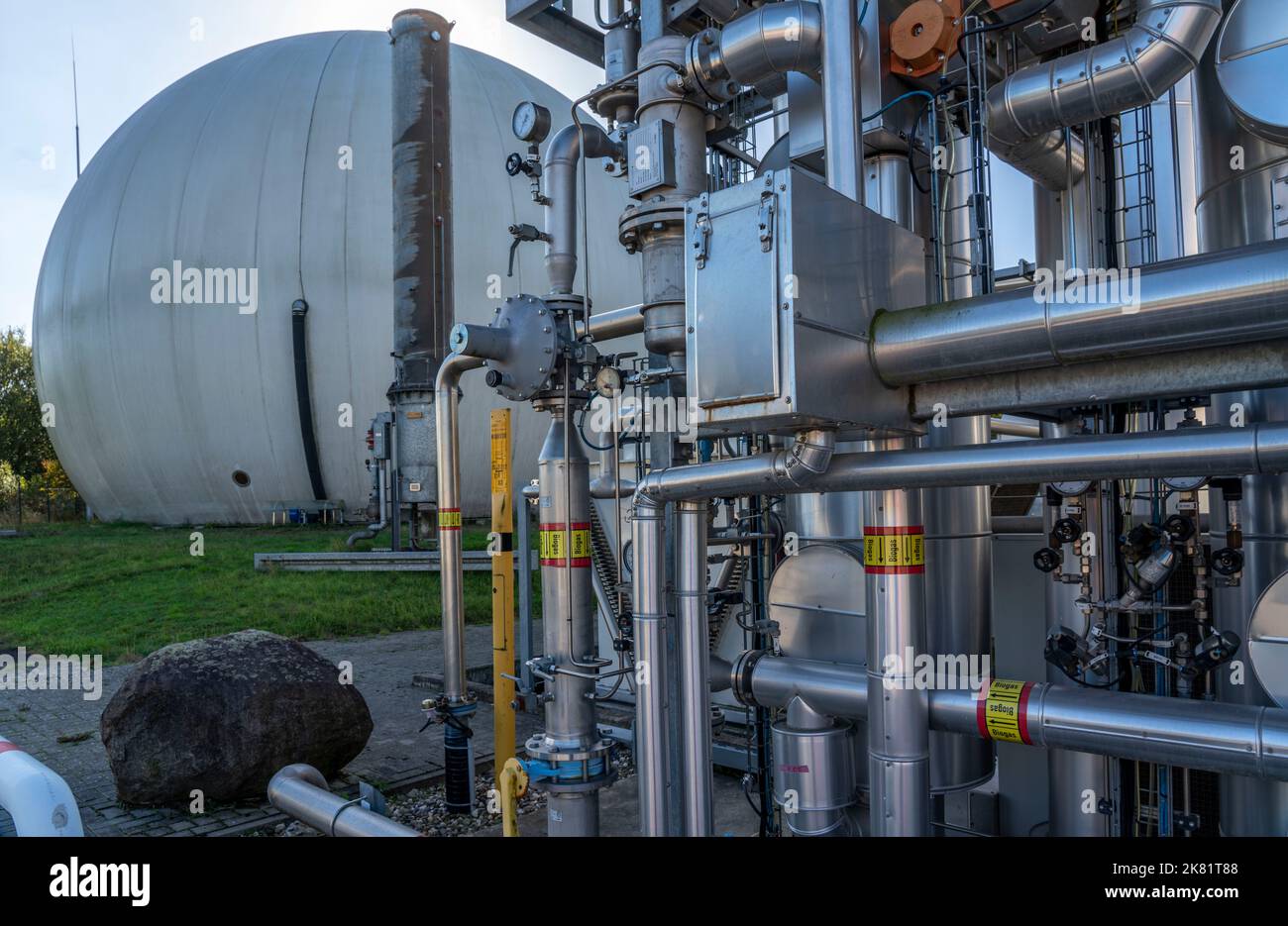 Biogas upgrading plant, purification of biogas from biowaste, green ...