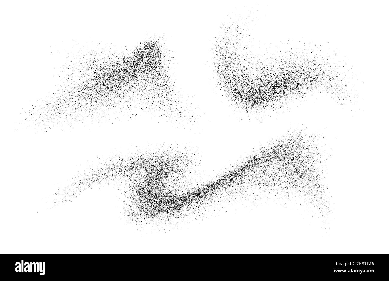 Dotwork abstract shapes, black grain texture, abstract stipple sand ...