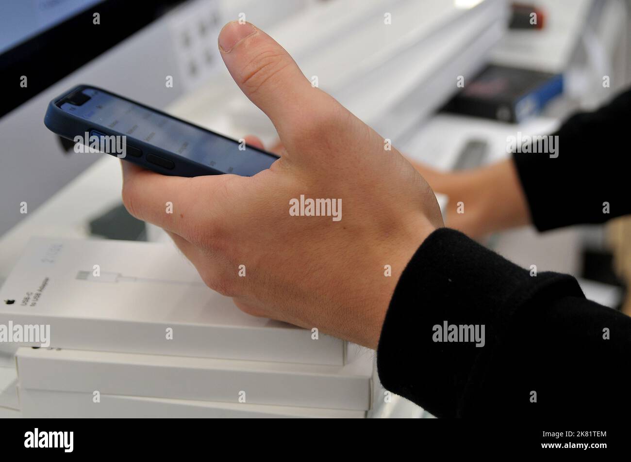 Copenhagen/Denmark/20 OIctober 2022/Apple products and varooius iphone ...