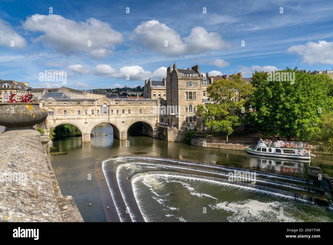 Bath, United Kingdom - 31 August, 2022: view of the River Avon and ...
