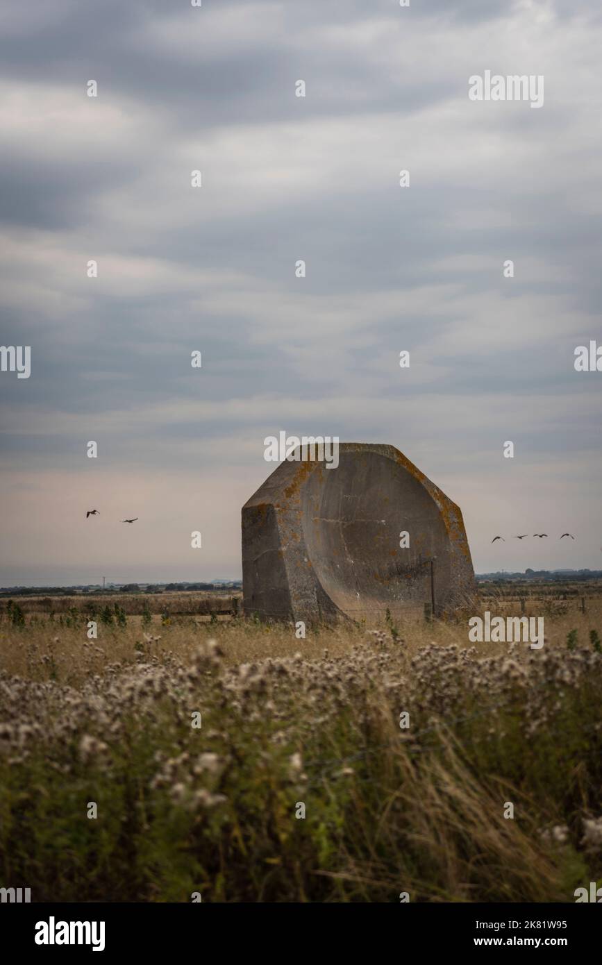 A concrete 'sound mirror' from the interwar years at Kilnsea on the ...