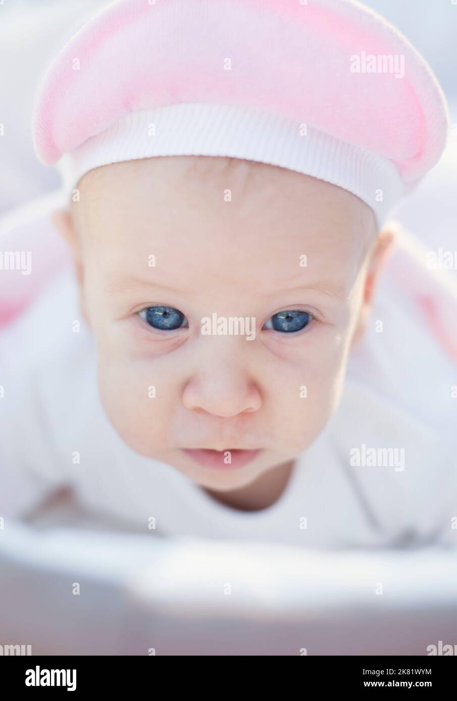 Cute newborn baby lay in pram Stock Photo - Alamy