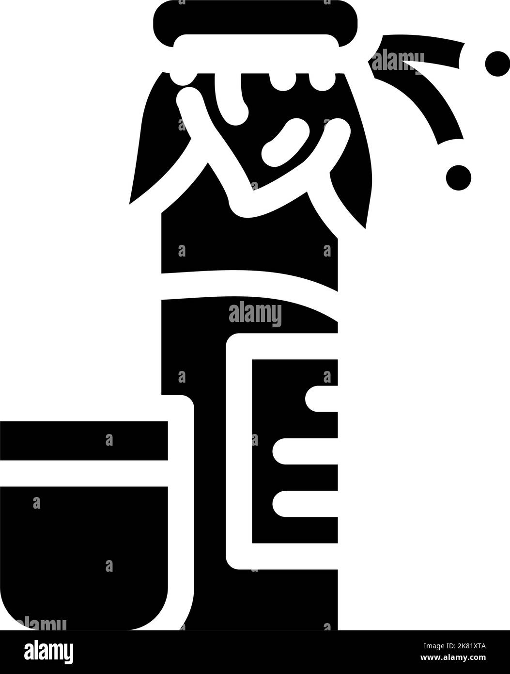 kefir milk product glyph icon vector illustration Stock Vector Image ...