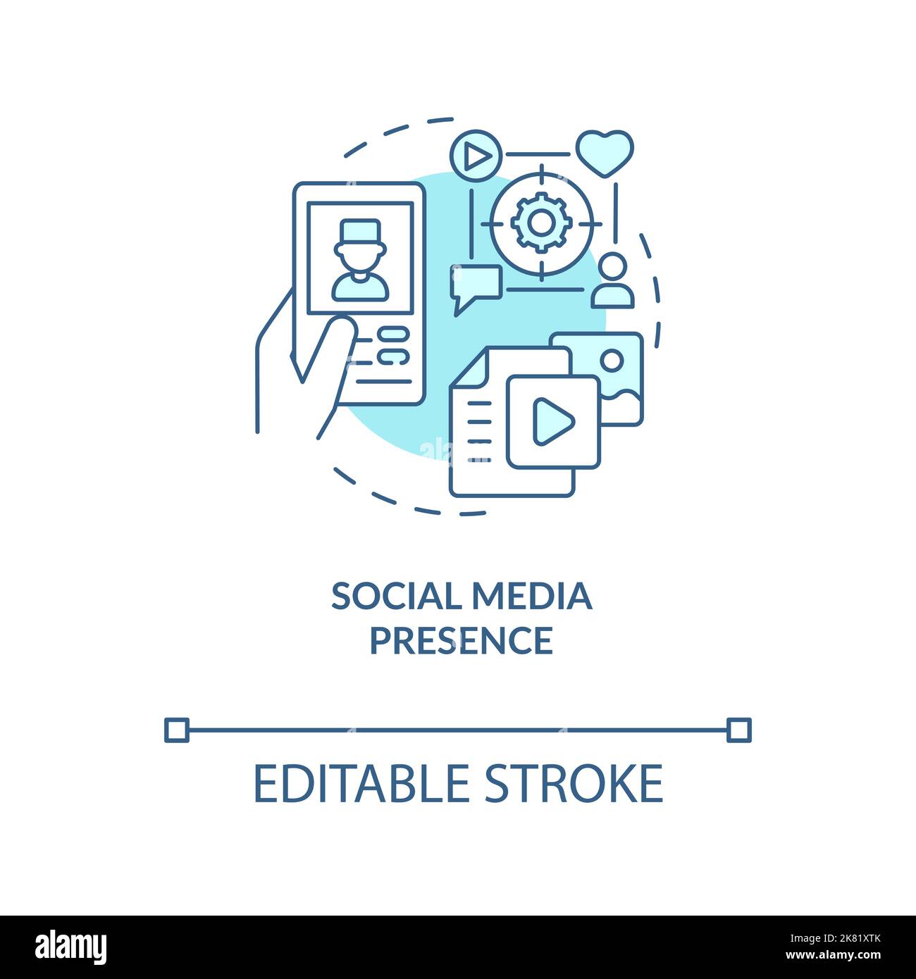 Social media presence turquoise concept icon Stock Vector Image & Art - Alamy