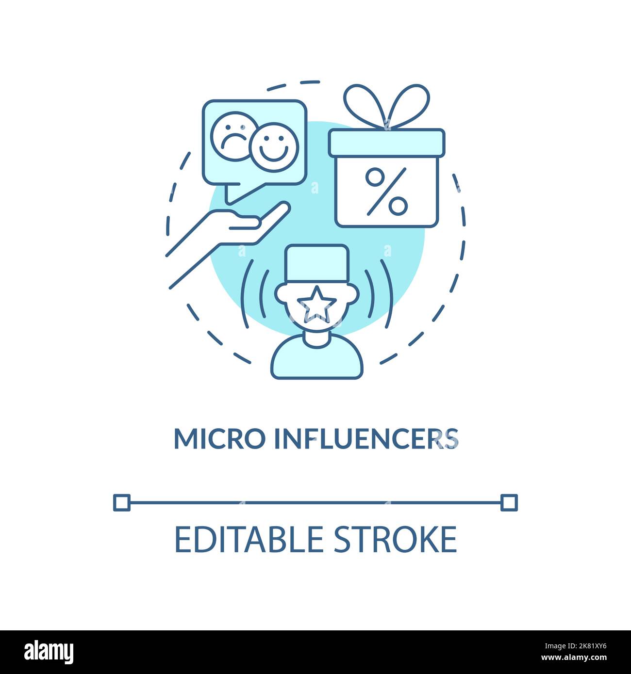 Micro influencers turquoise concept icon Stock Vector Image & Art - Alamy