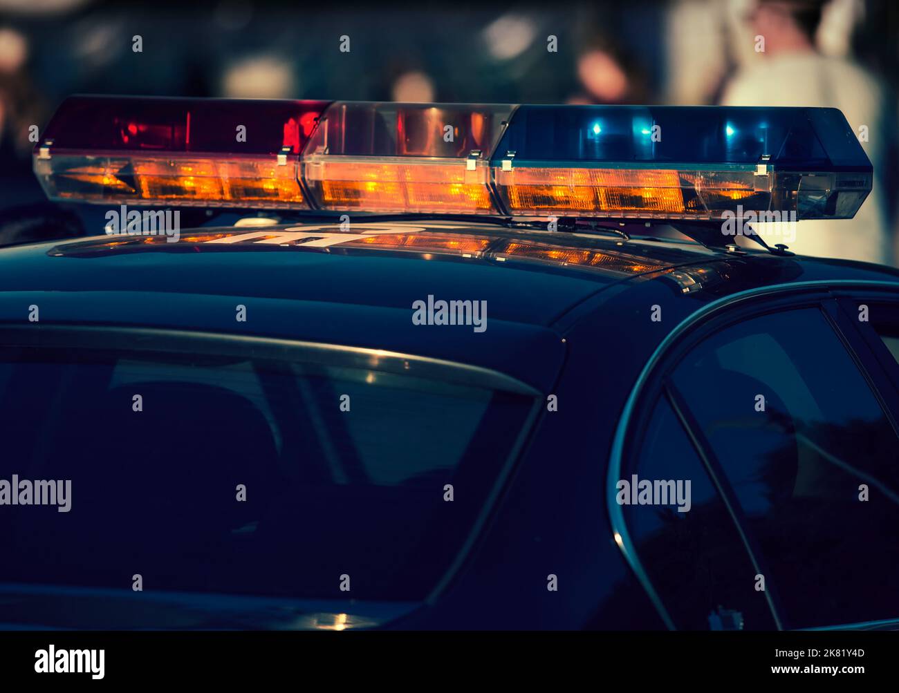 Detail of american police car Stock Photo - Alamy