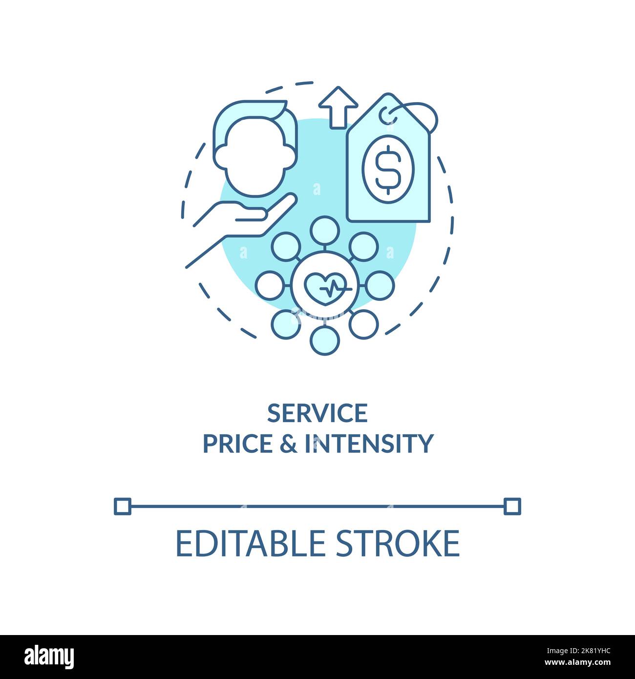 Service price and intensity turquoise concept icon Stock Vector Image ...
