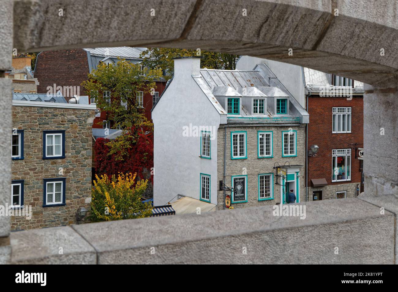 QUEBEC, CANADA, October 8, 2022 : Houses of Quebec city seen through ...