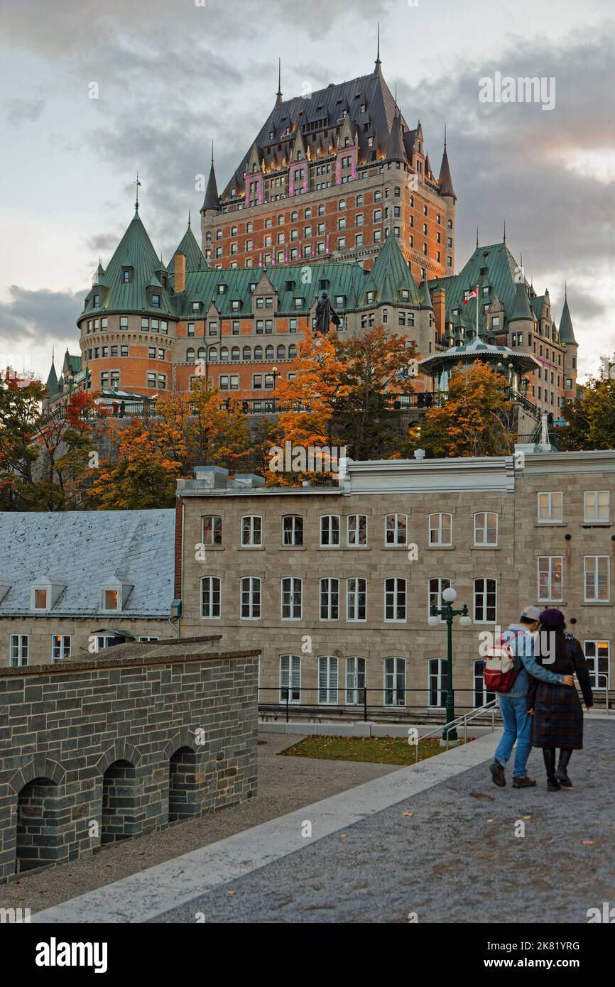 QUEBEC, CANADA, October 8, 2022 : Le Château Frontenac from Montmorency ...