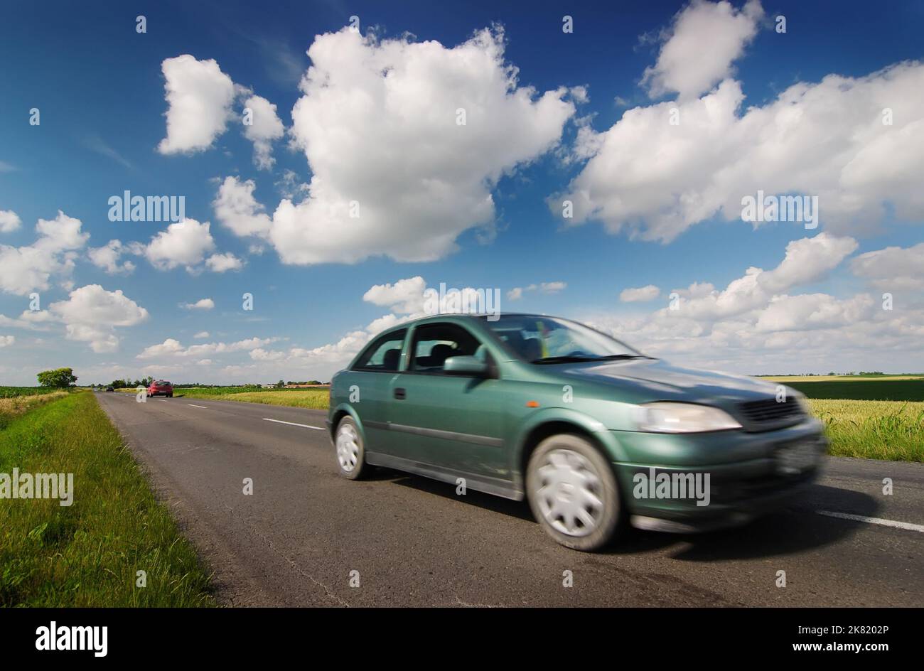 Car speeding on road nature hi-res stock photography and images - Alamy