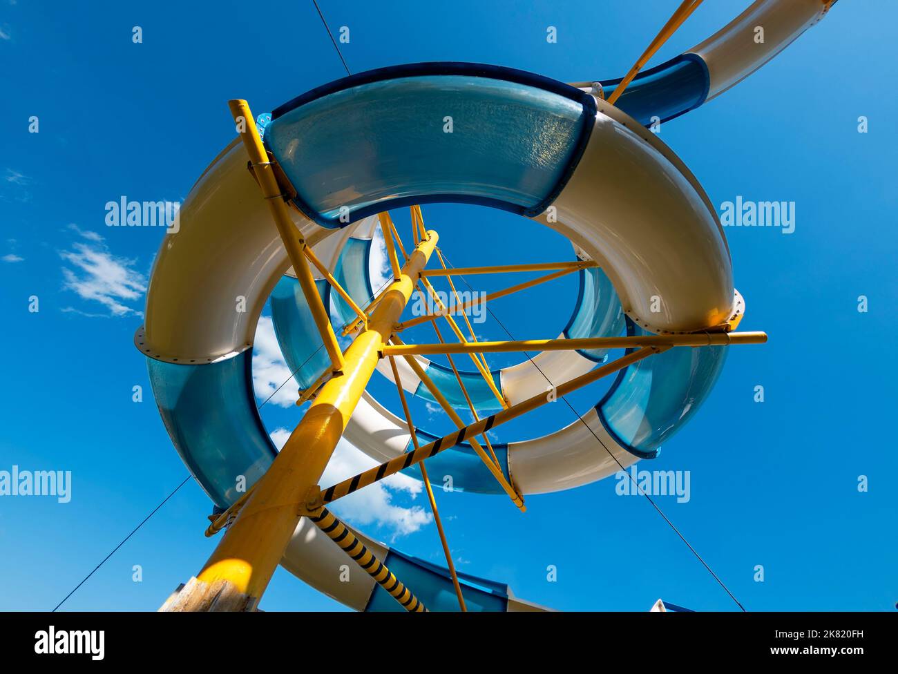 Blue waterslide in waterpark hi-res stock photography and images - Alamy