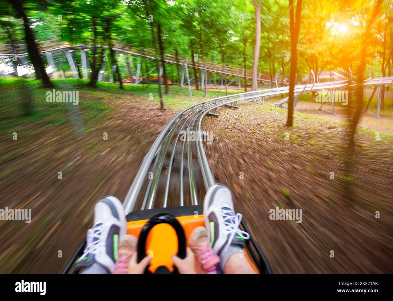 Summer toboggan-run from inside Stock Photo - Alamy