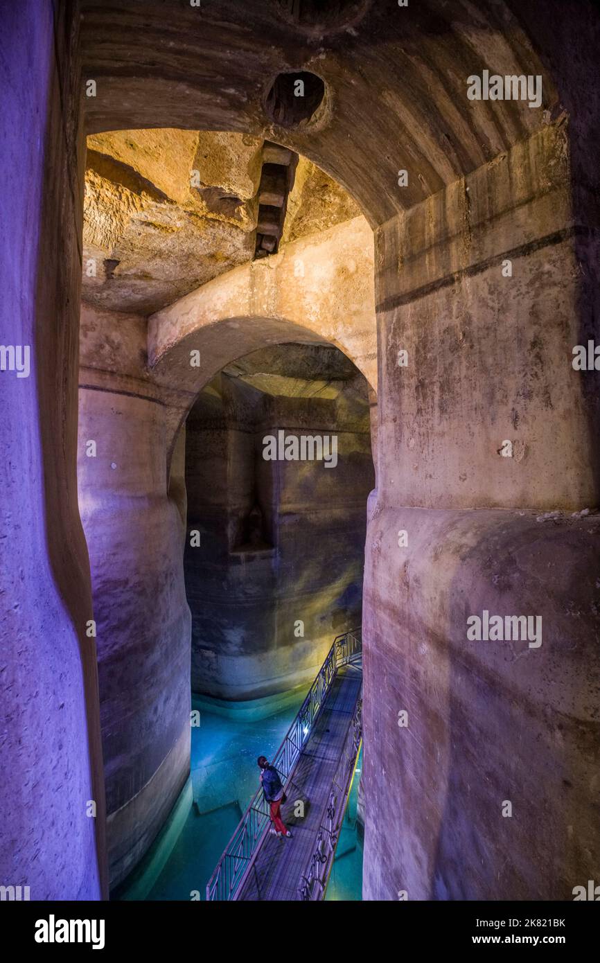 Italy, Basilicata region: Matera. Palombaro Lungo, the enormous cistern ...