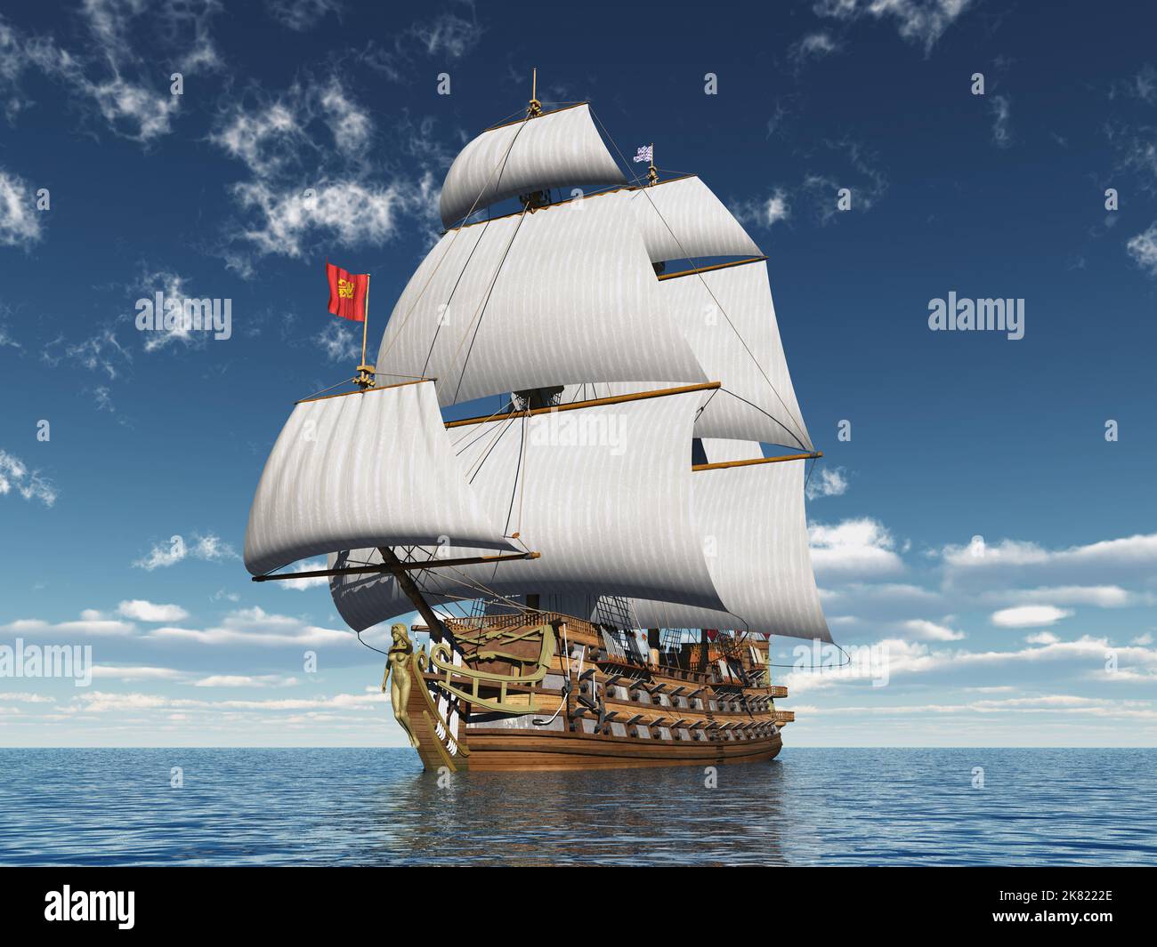 French warships of the 18th century Stock Photo - Alamy