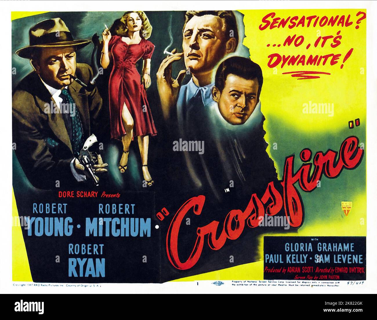 Movie Poster Film Crossfire (1947) Director: Edward Dmytryk 22 July 1947 **WARNING** This ...