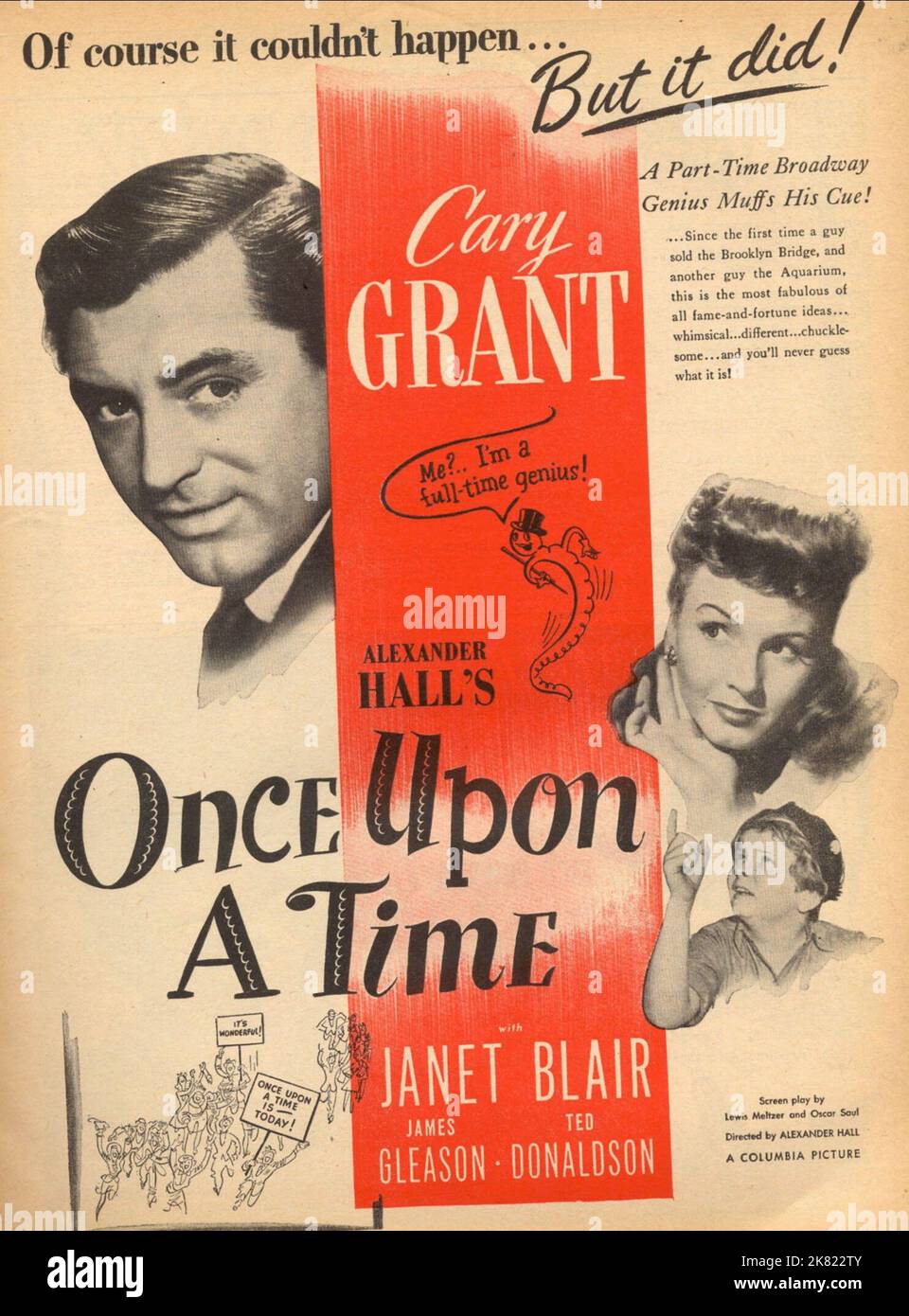 Cary Grant Film Poster Film: Once Upon A Time (1945) Director ...