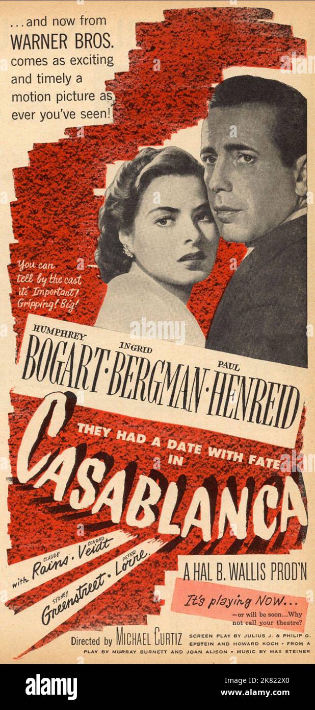 Casablanca movie poster hi-res stock photography and images - Alamy