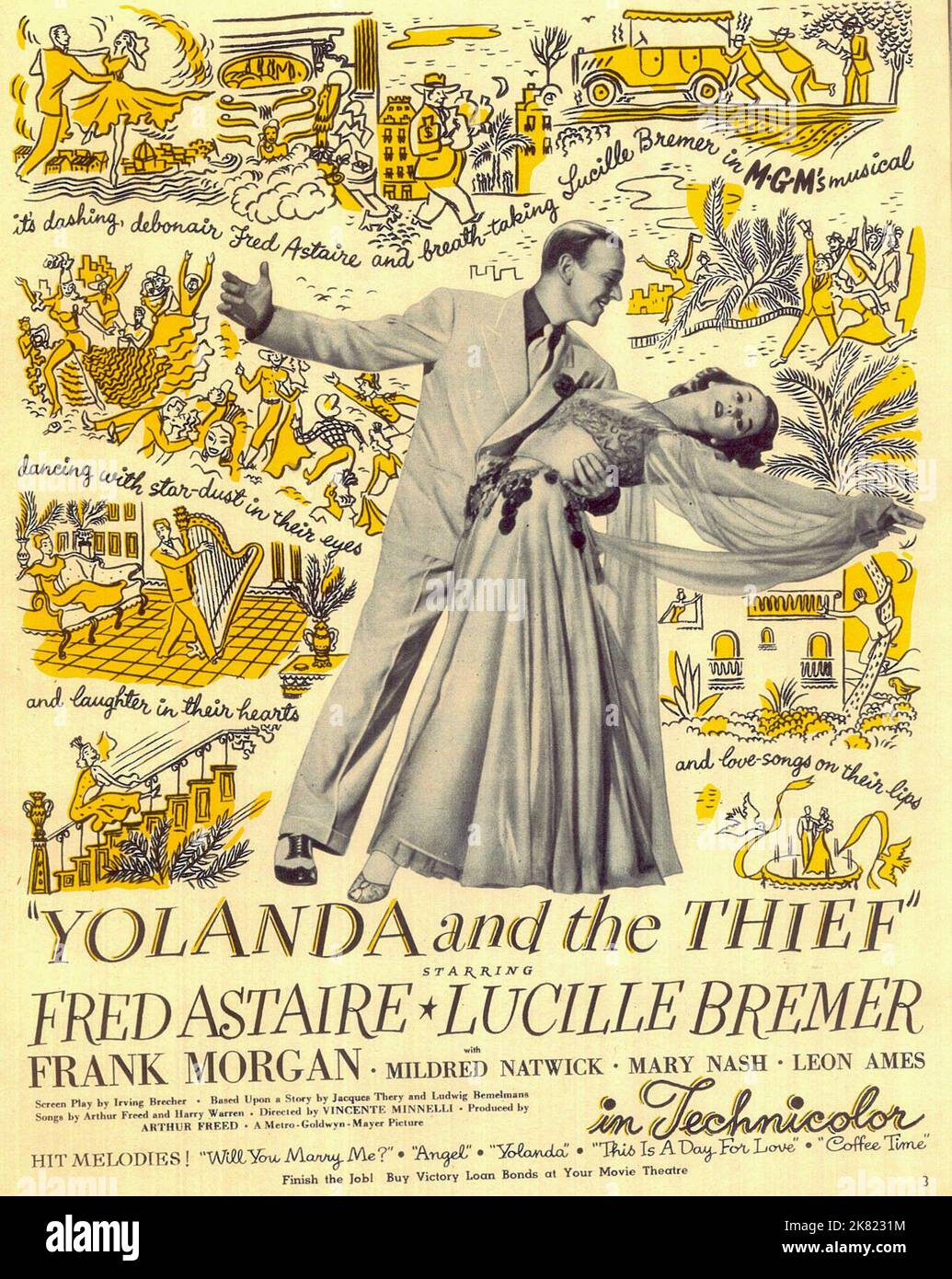 Fred Astaire & Lucille Bremer Poster Film: Yolanda And The Thief (1944 ...