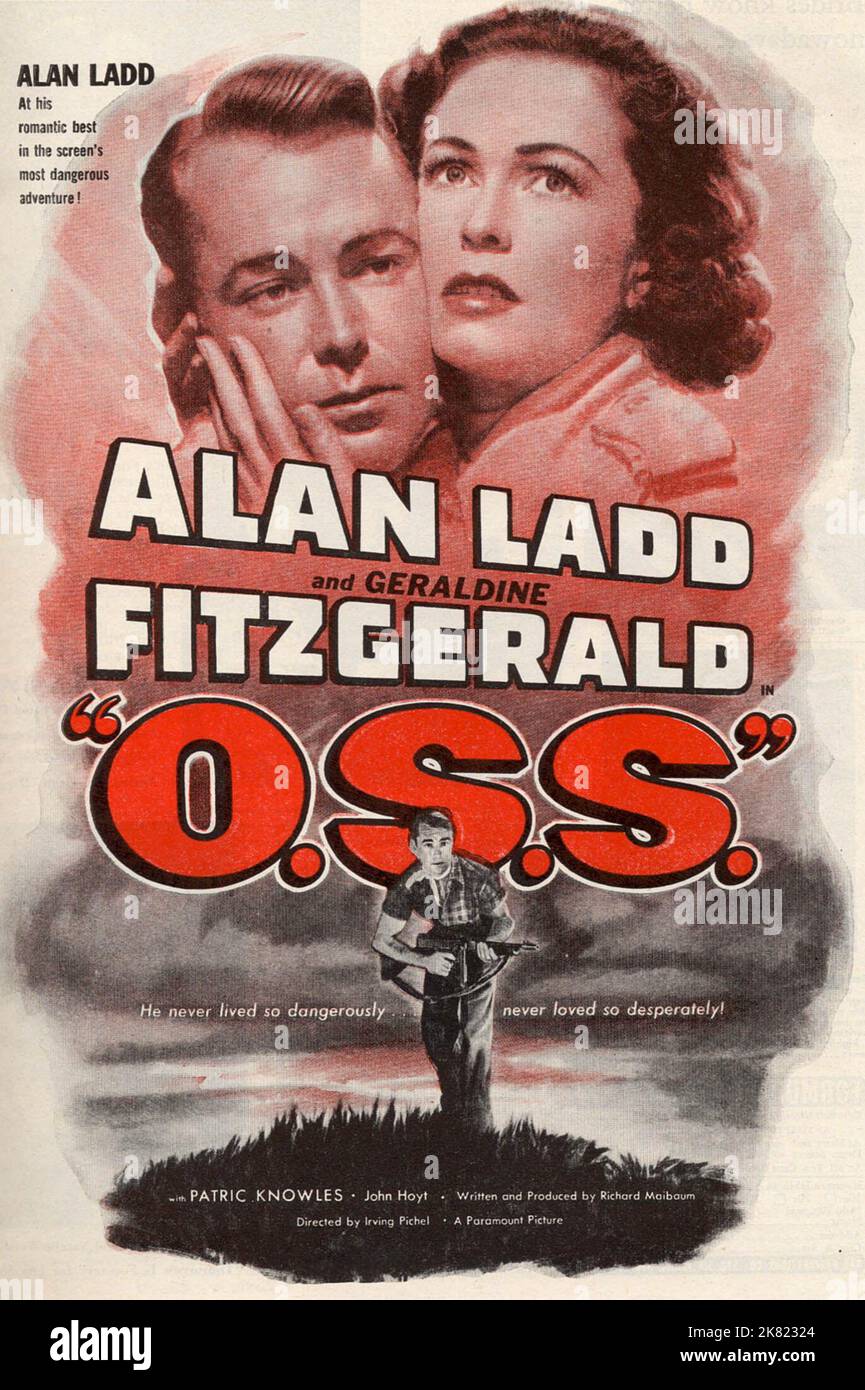 Alan Ladd & Geraldine Fitzgerald Film Poster Film: O.S.S. (1948 ...