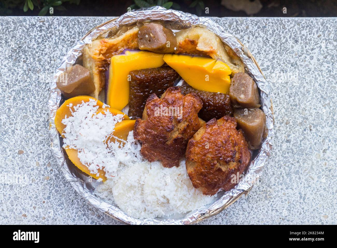 A selection of various Filipino native rice cakes in Cebu, Philippines ...