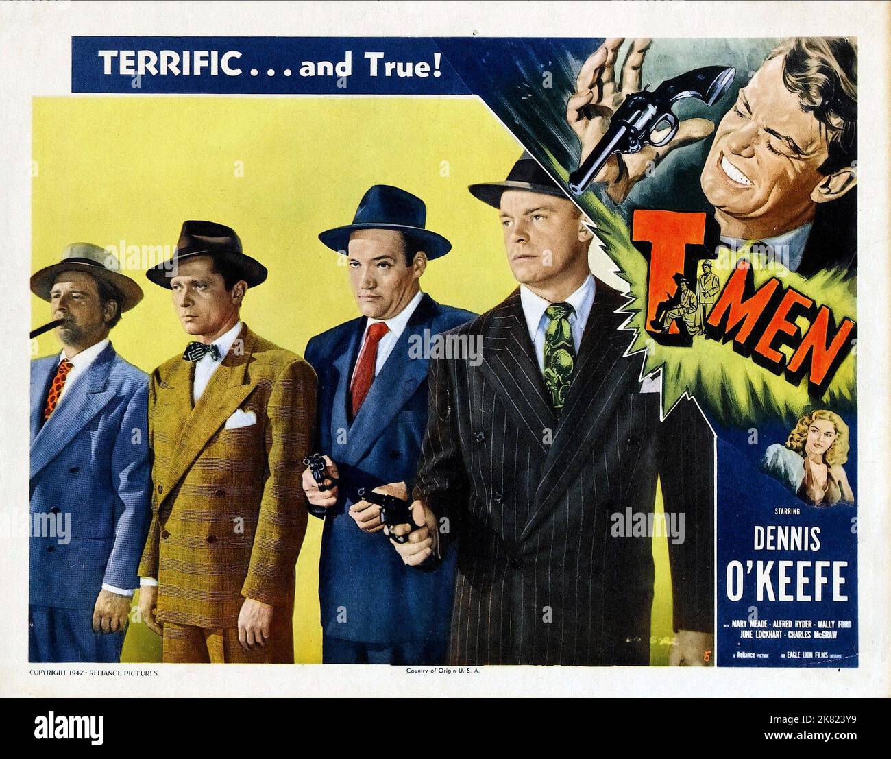 Dennis O'Keefe Poster Film T-Men (1947) Characters: Dennis O'Brien aka Vannie Harrigan Director ...
