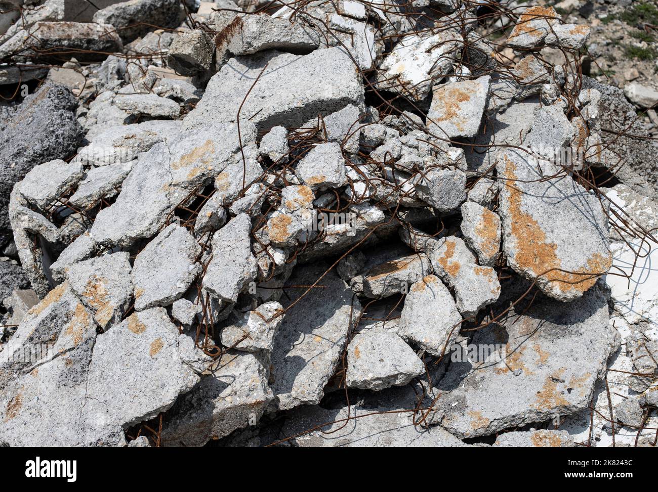 Heap of construction waste, concrete and brick Stock Photo - Alamy