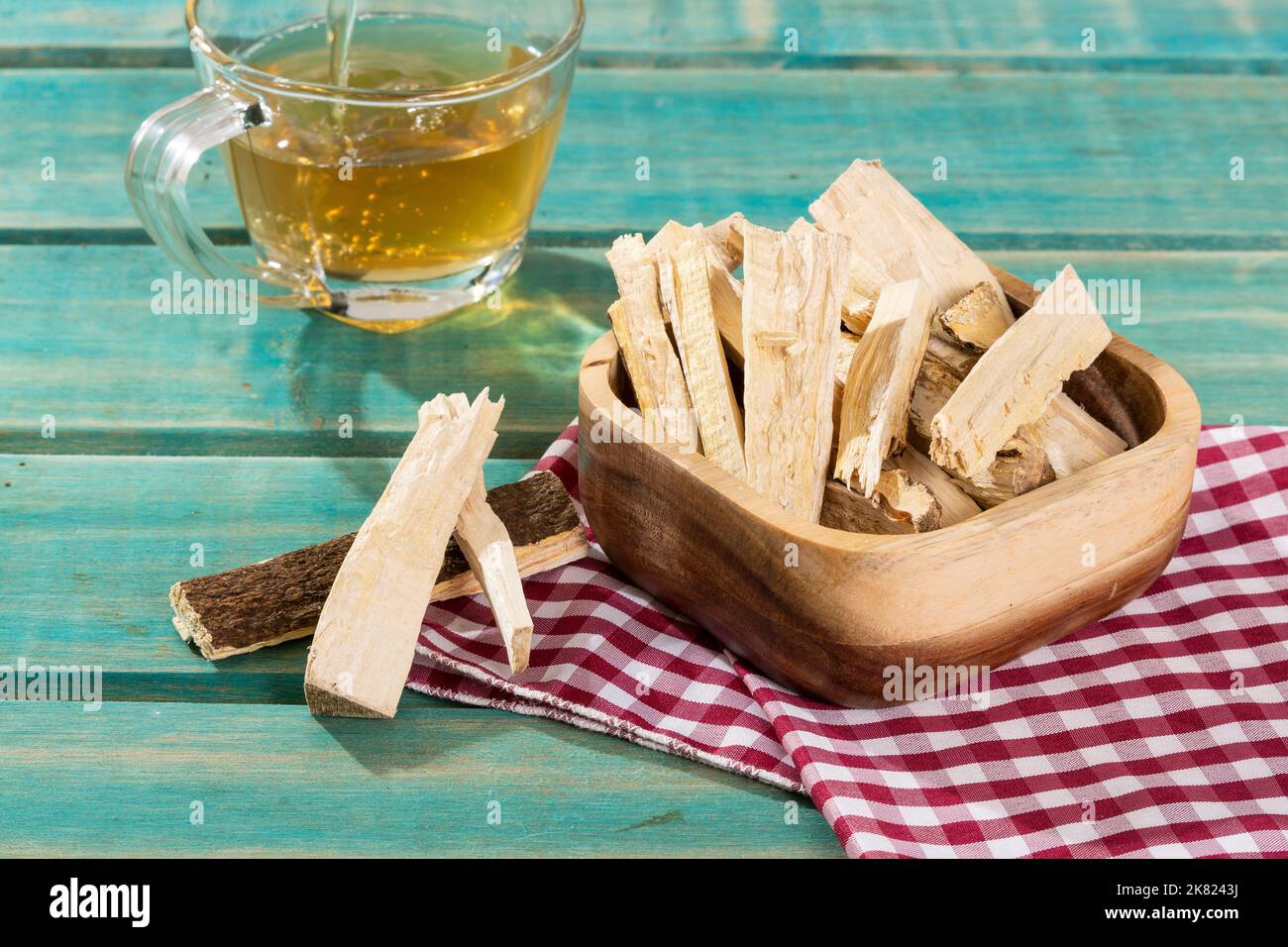 Quassia Amara - Stems Of Quassia Medicinal plant; On Wood Background ...