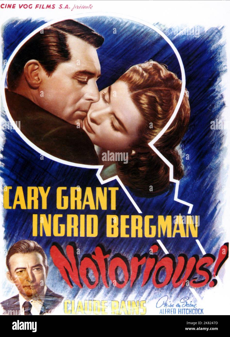 Cary Grant & Ingrid Bergman Poster Film Notorious (USA 1964) Characters ...
