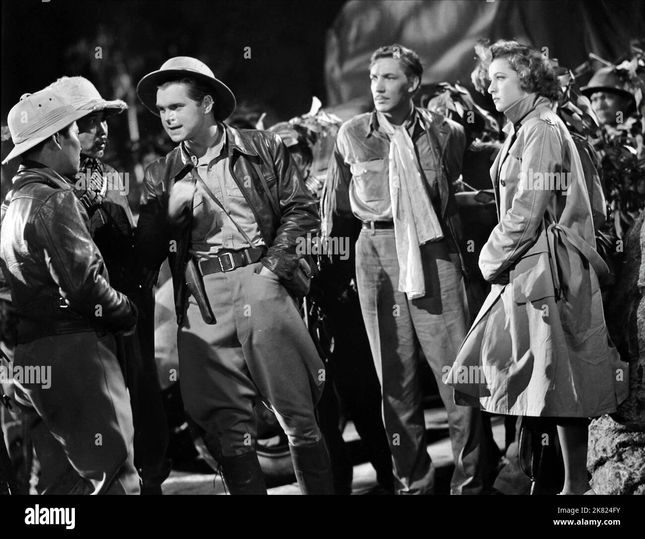 Barry Nelson, Stuart Crawford & Laraine Day Film A Yank On The Burma ...
