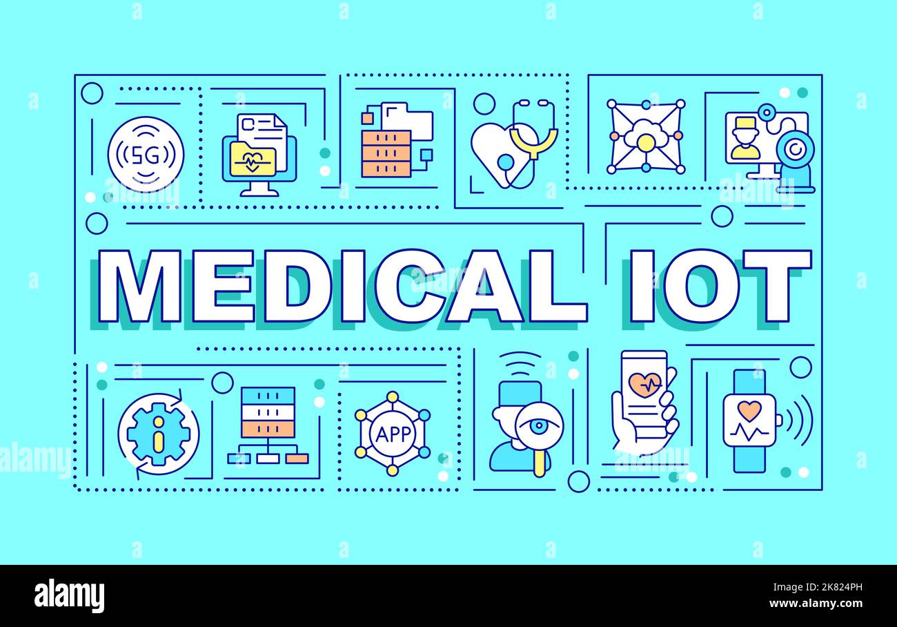 Medical internet of things word concepts turquoise banner Stock Vector Image & Art - Alamy