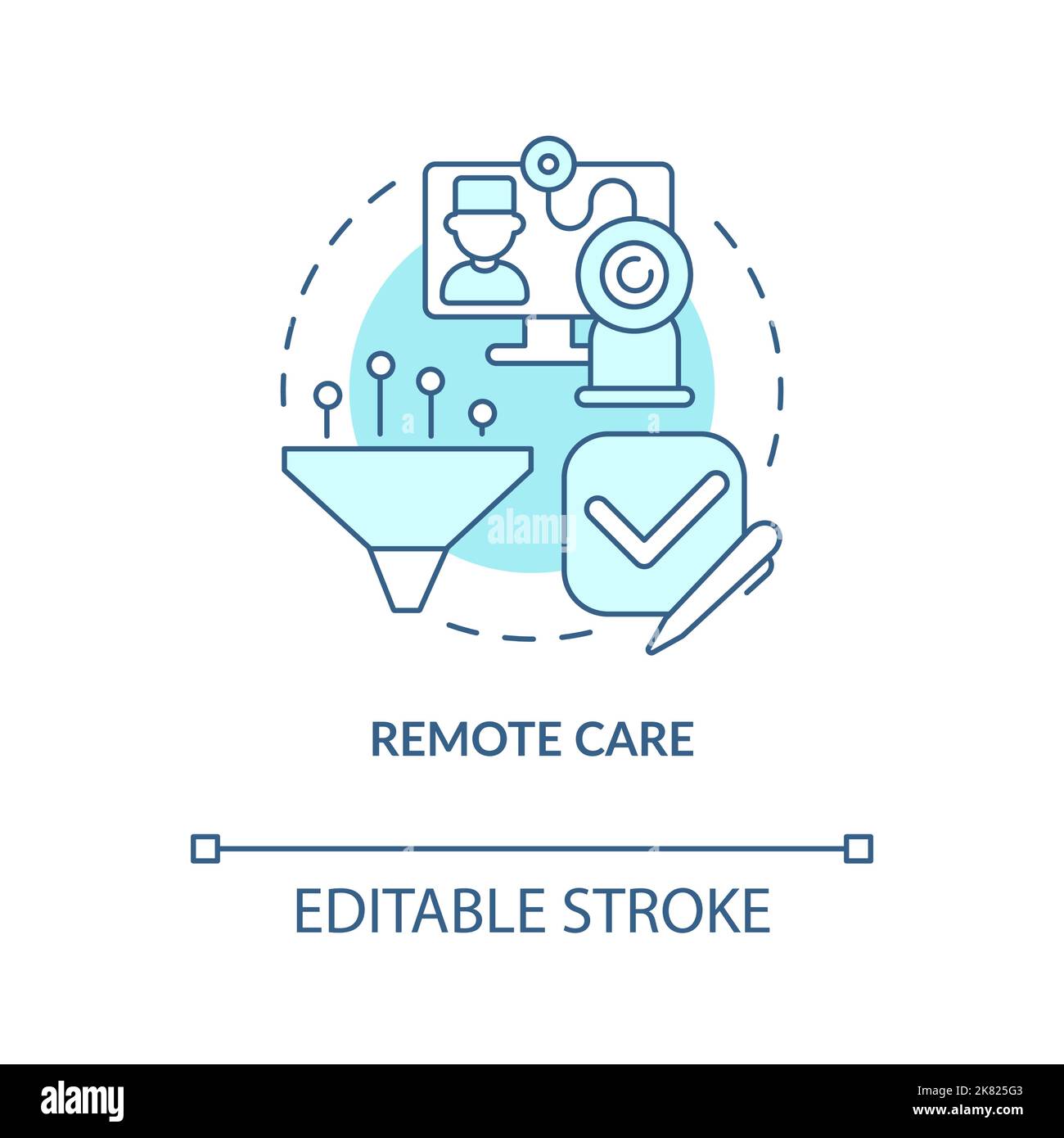 Remote care turquoise concept icon Stock Vector Image & Art - Alamy