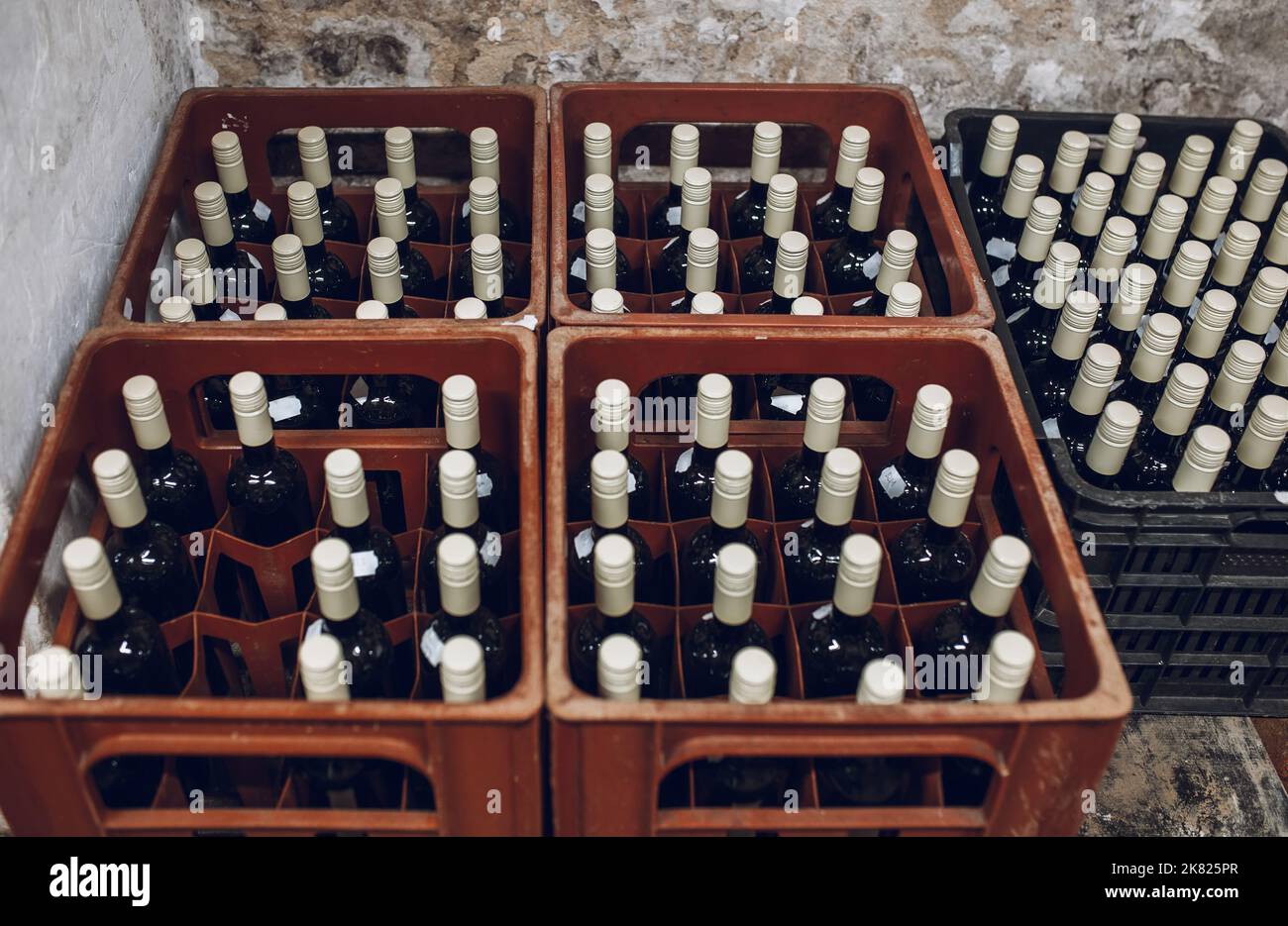 Champagne bottles stack hi-res stock photography and images - Alamy