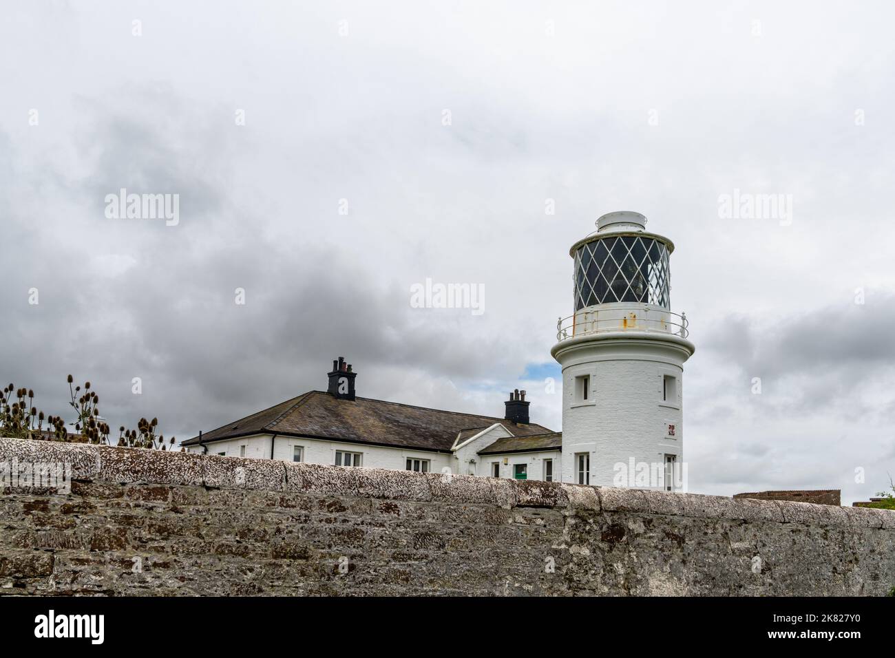 A vertical view of the St Bees Ligthouse in northern England Stock ...