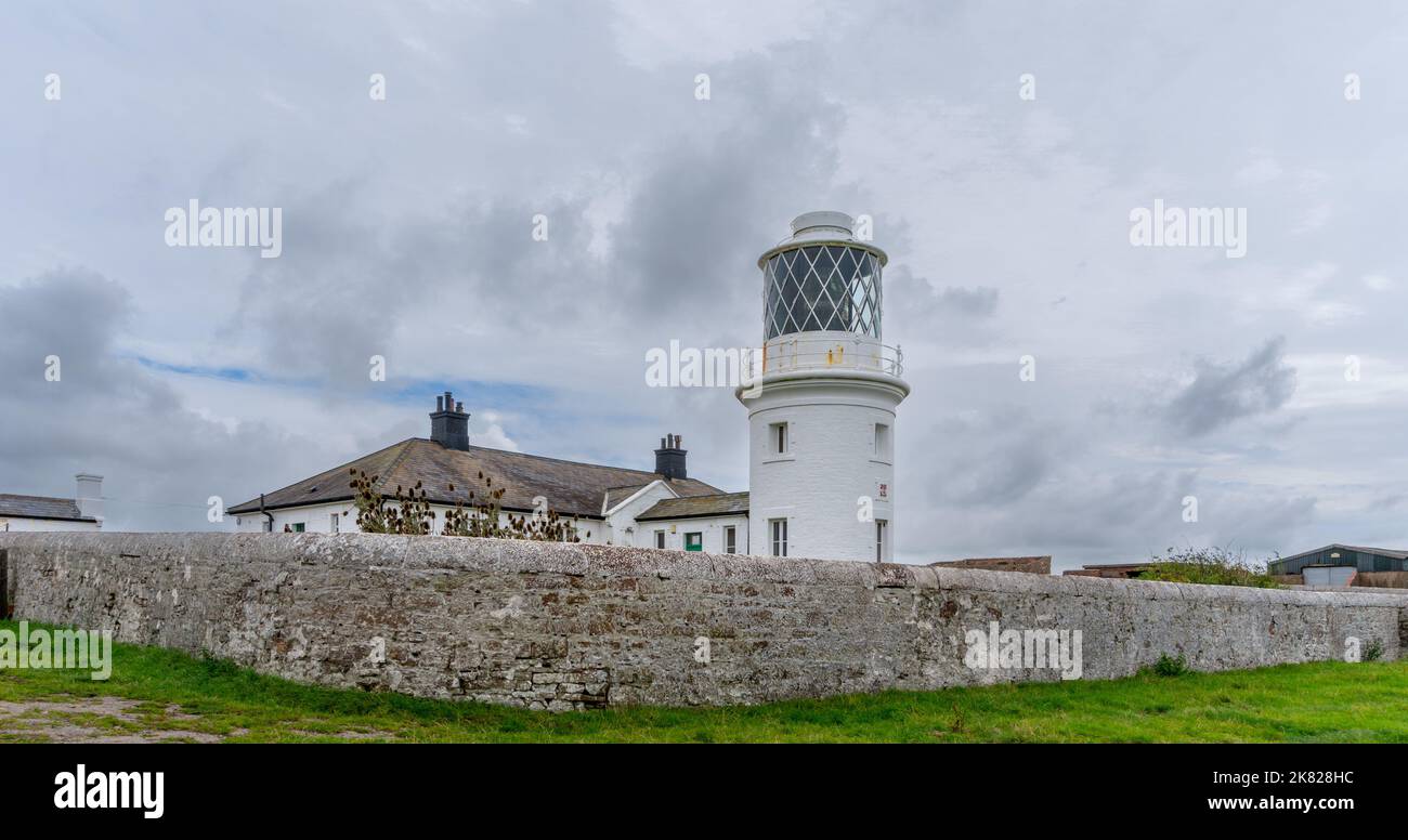 A vertical view of the St Bees Ligthouse in northern England Stock ...