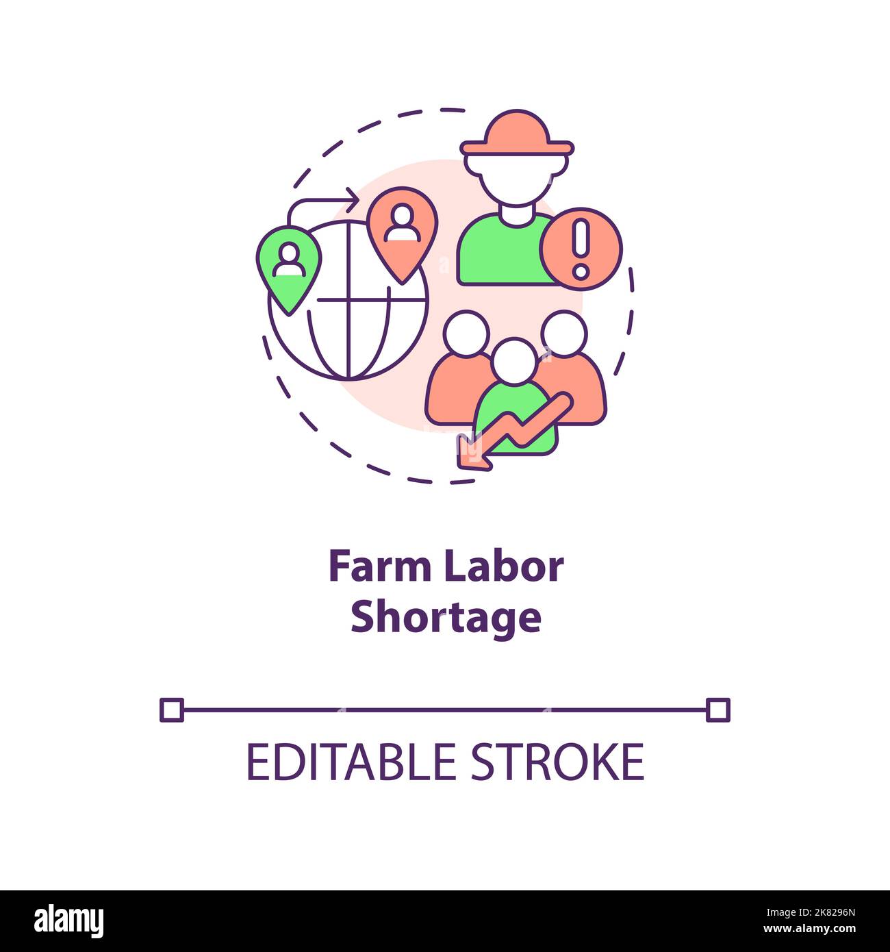 Farm labor shortage concept icon Stock Vector Image & Art - Alamy