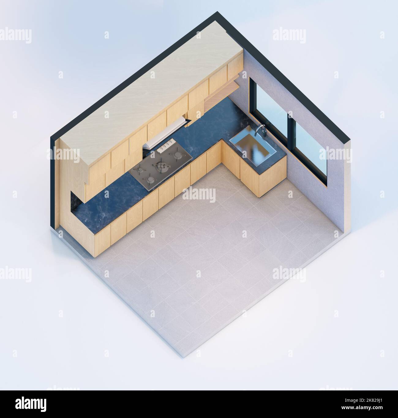 House 3d model cross hi-res stock photography and images - Alamy