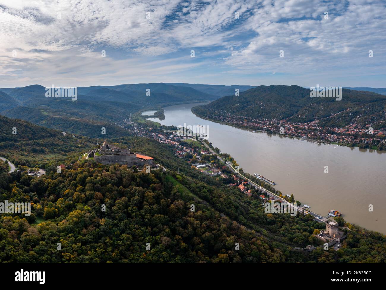 Visegrad, Hungary - 6 October, 2022: landscape view of the Danube Bend ...